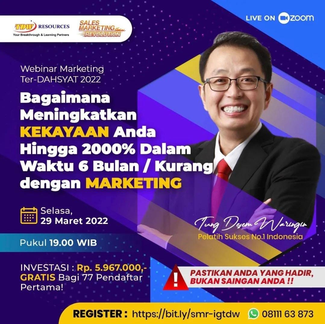 MARKETING REVOLUTION - TDW Resources: Organizer Seminar Terbesar Indonesia